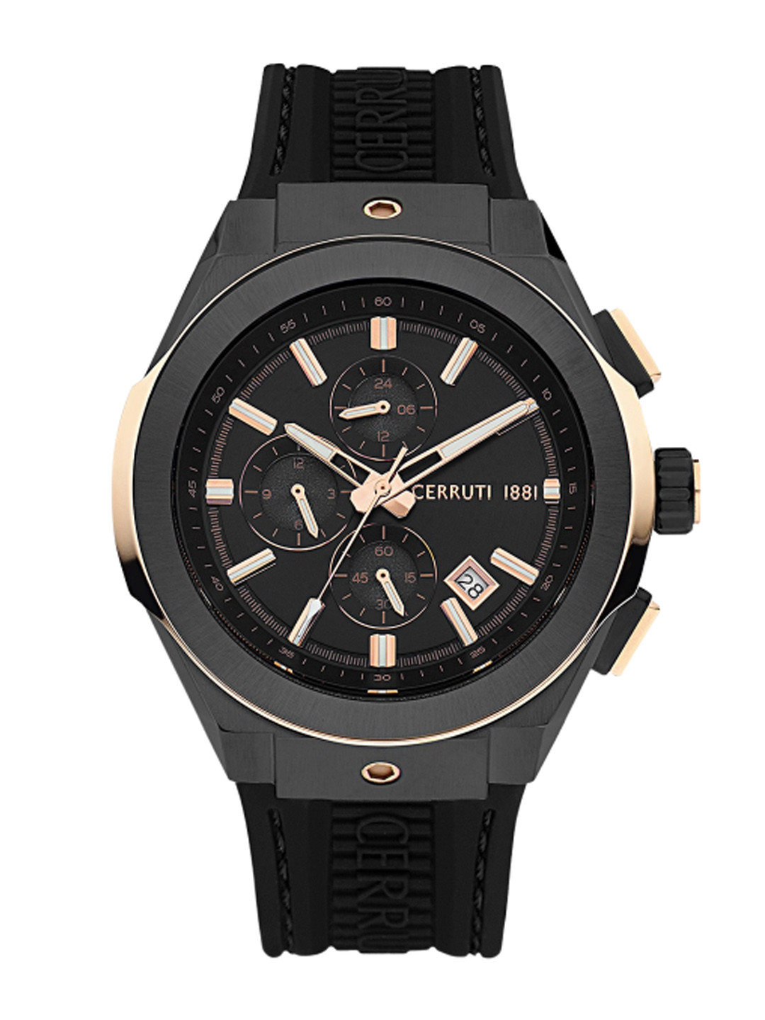 Buy Cerruti 1881 Men Black Patterned Dial & Black Straps Analogue Watch ...