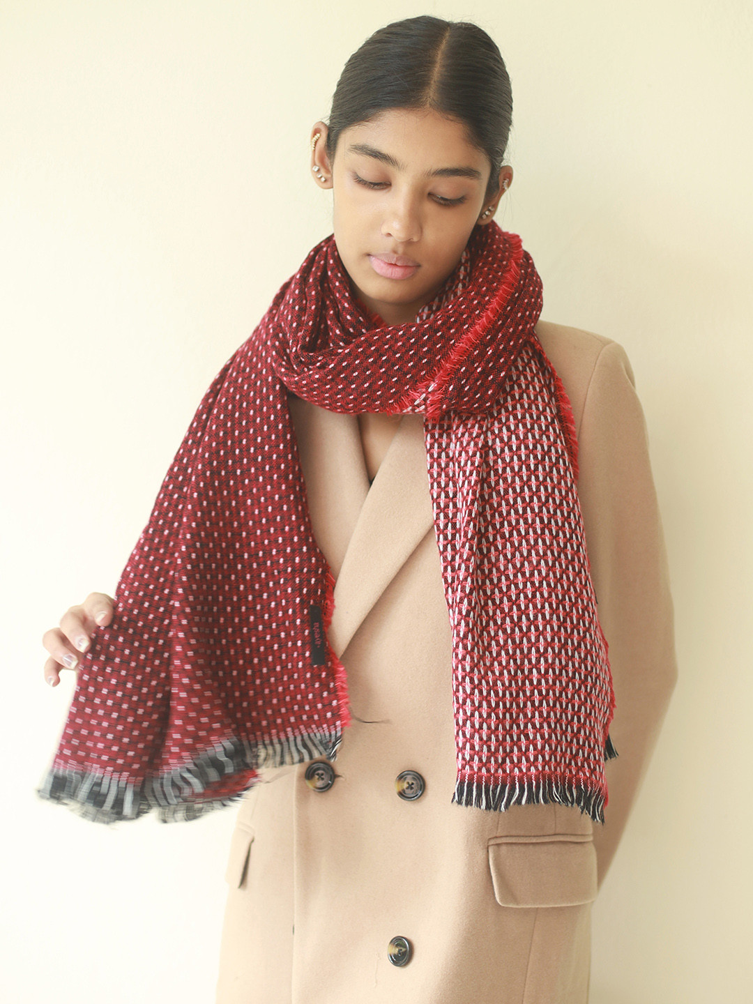 Buy Ayesha Women Maroon Winter Acrylic Scarf - Scarves for Women ...