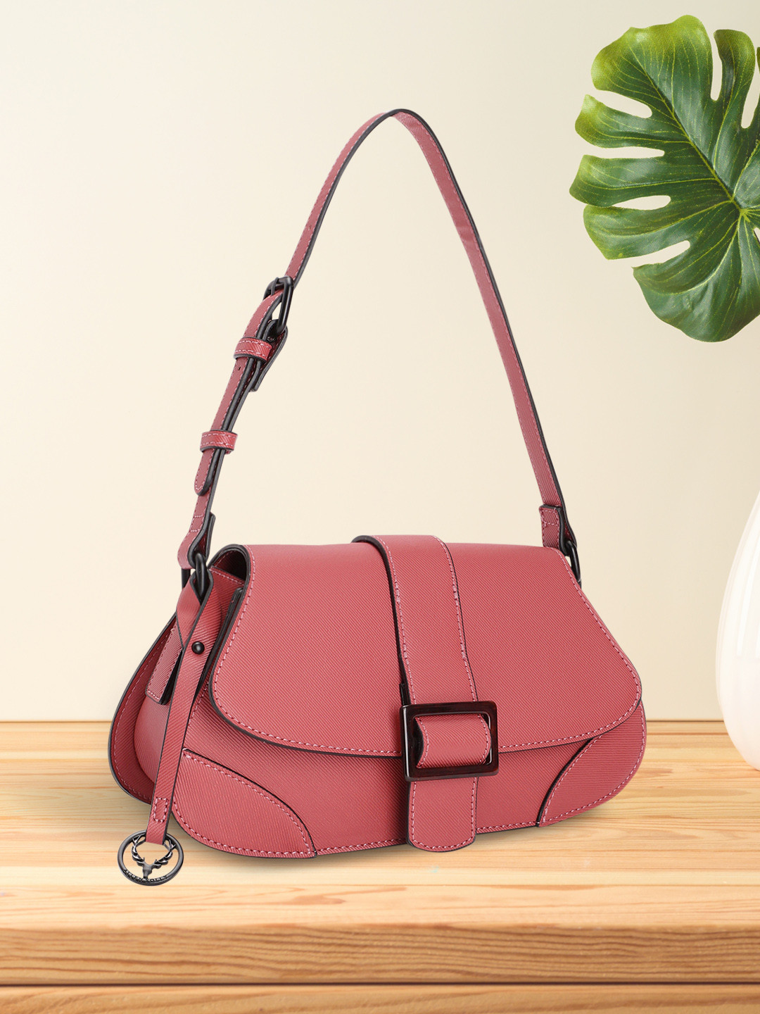 Buy Allen Solly Structured Shoulder Bag With Buckle Detail - Handbags ...
