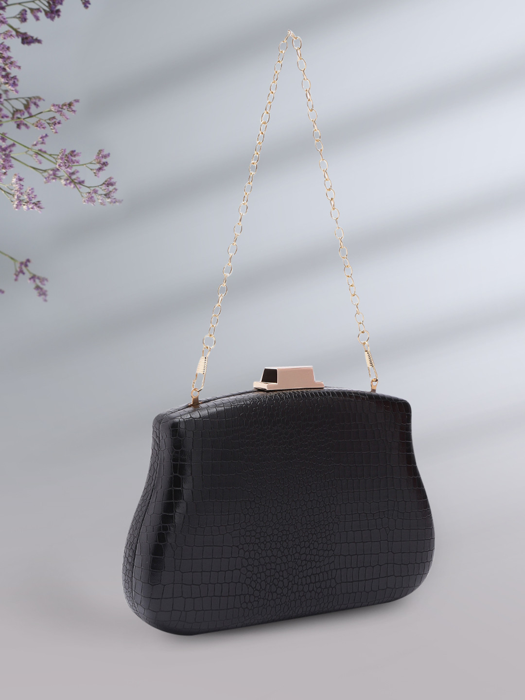 Buy Allen Solly Textured Purse Clutch With Shoulder Strap & Wrist Loop ...