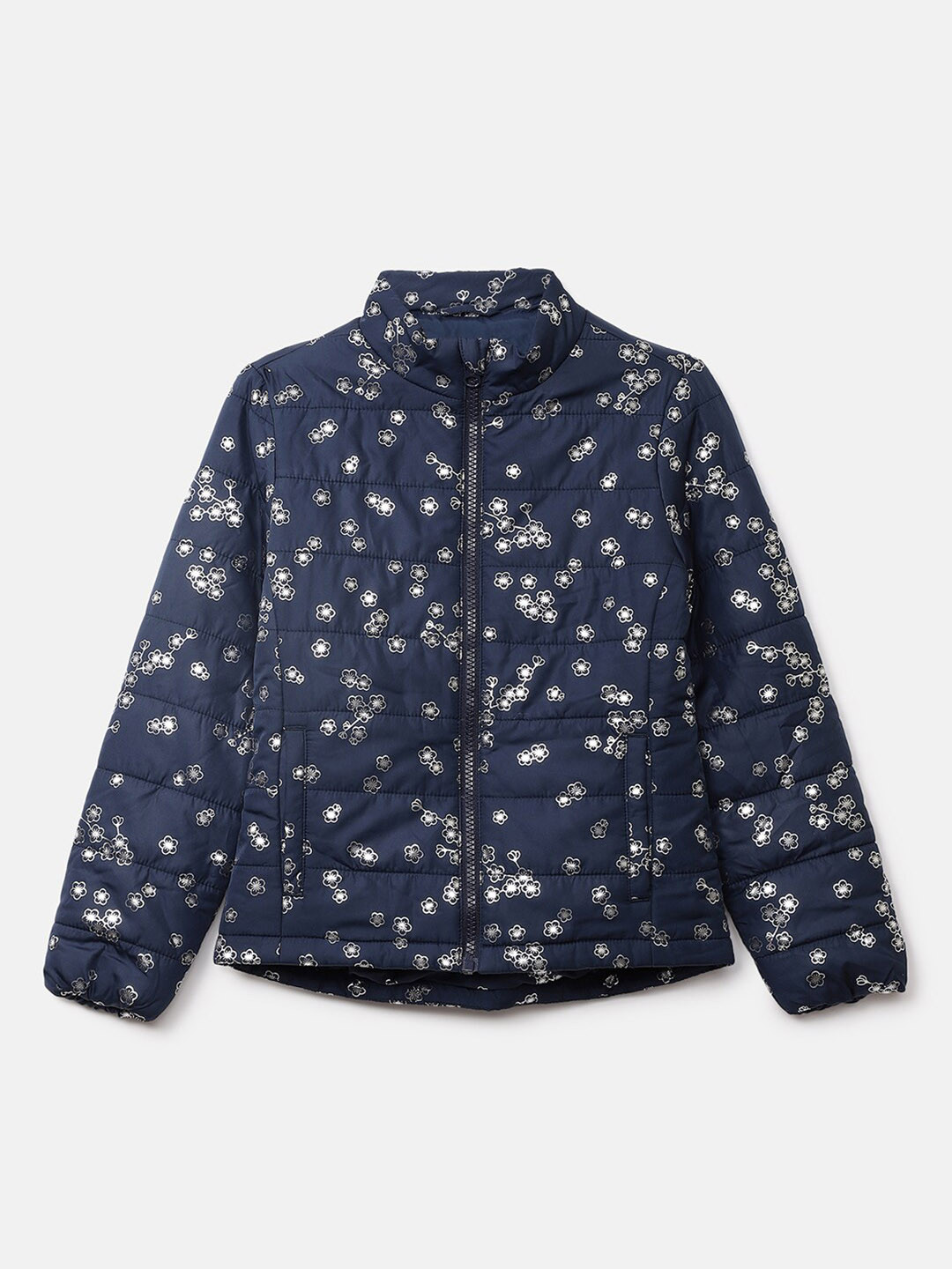 Buy United Colors Of Benetton Girls Navy Blue Puffer Jacket - Jackets ...