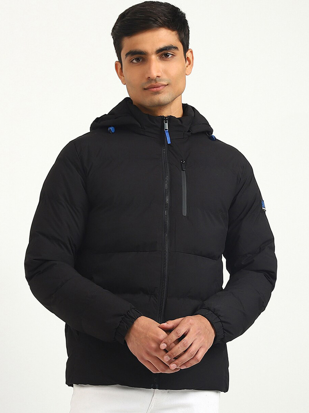 Buy United Colors Of Benetton Men Black Padded Hooded Jacket - Jackets ...