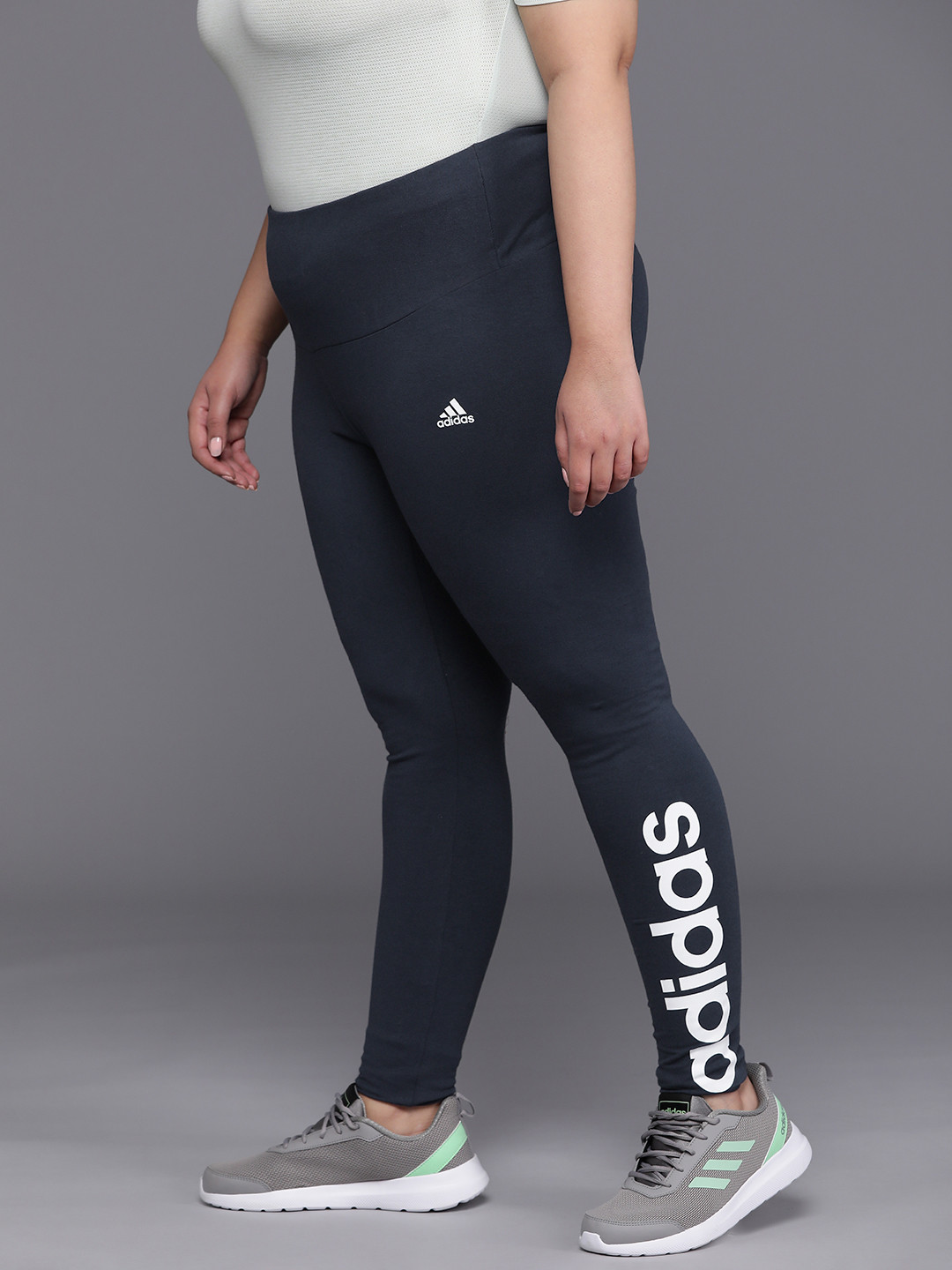 Buy ADIDAS Plus Size Printed Essentials High Waisted Logo Tights ...
