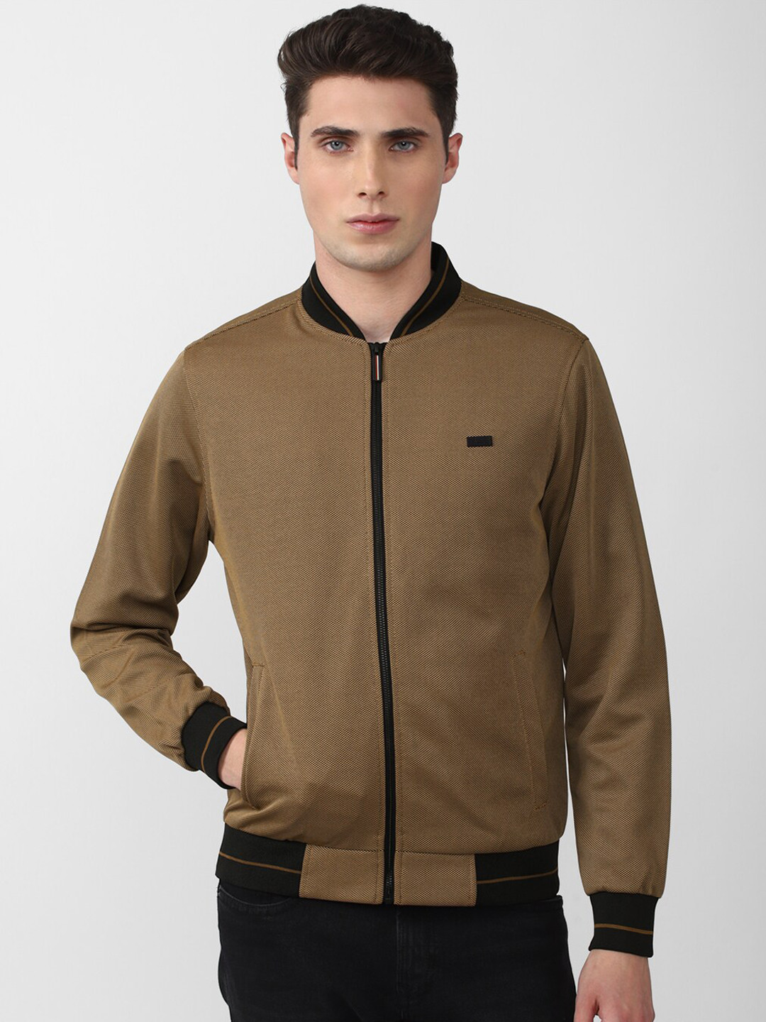 Buy Van Heusen Sport Men Brown Solid Bomber Jacket - Jackets for Men ...