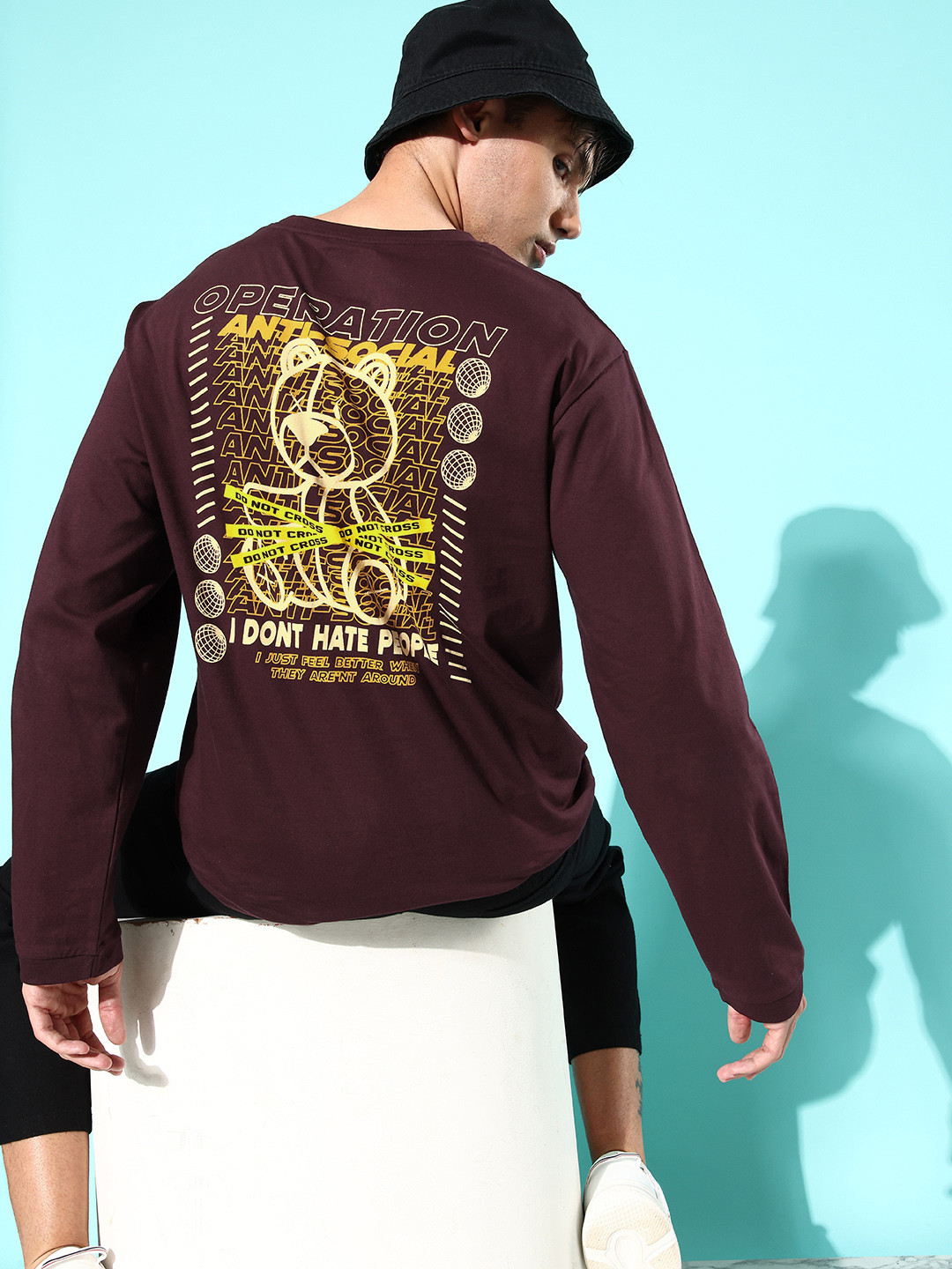 Buy Difference Of Opinion Men Pure Cotton Printed Oversized T Shirt ...