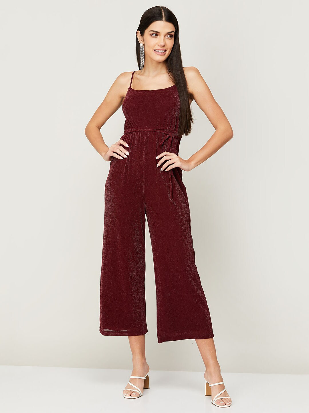 Buy Ginger By Lifestyle Red Basic Jumpsuit - Jumpsuit for Women ...