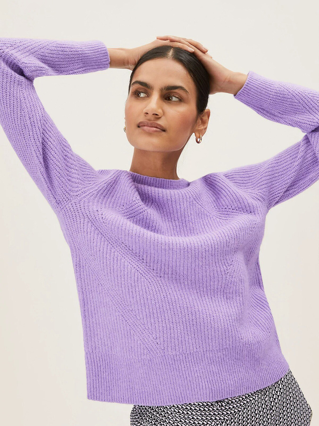 Buy Marks & Spencer Women Purple Ribbed Sweater Vest - Sweaters for ...