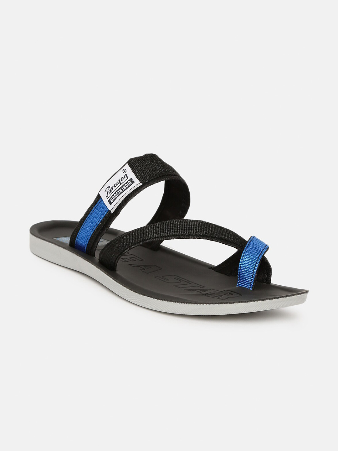 Buy Paragon Men Black & Blue Vertex Comfort Sandals - Sandals for Men ...
