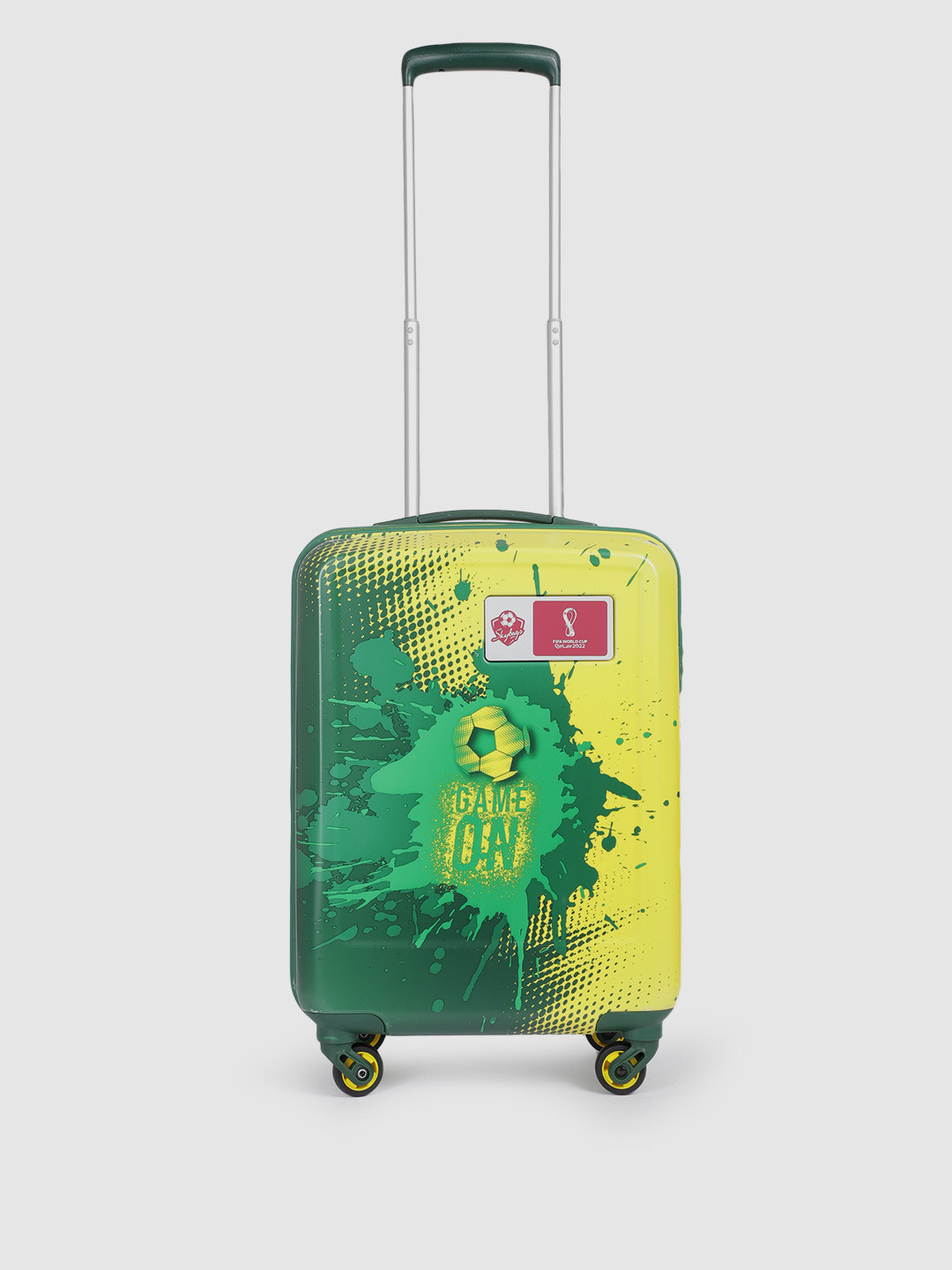 Buy Skybags Yellow & Green Printed 360 Degree Rotation Hard Cabin ...