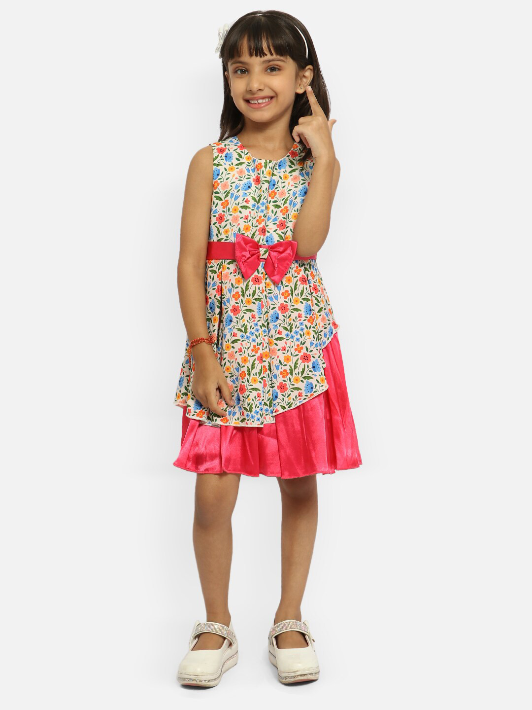 Buy Nauti Nati Multicoloured Floral Crepe Dress - Dresses for Girls ...
