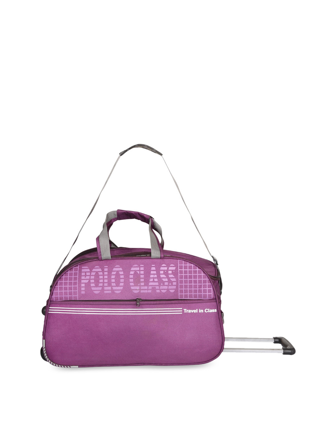 Buy Polo Class Set Of 3 Purple Printed Soft Sided Medium Trolley Duffle ...