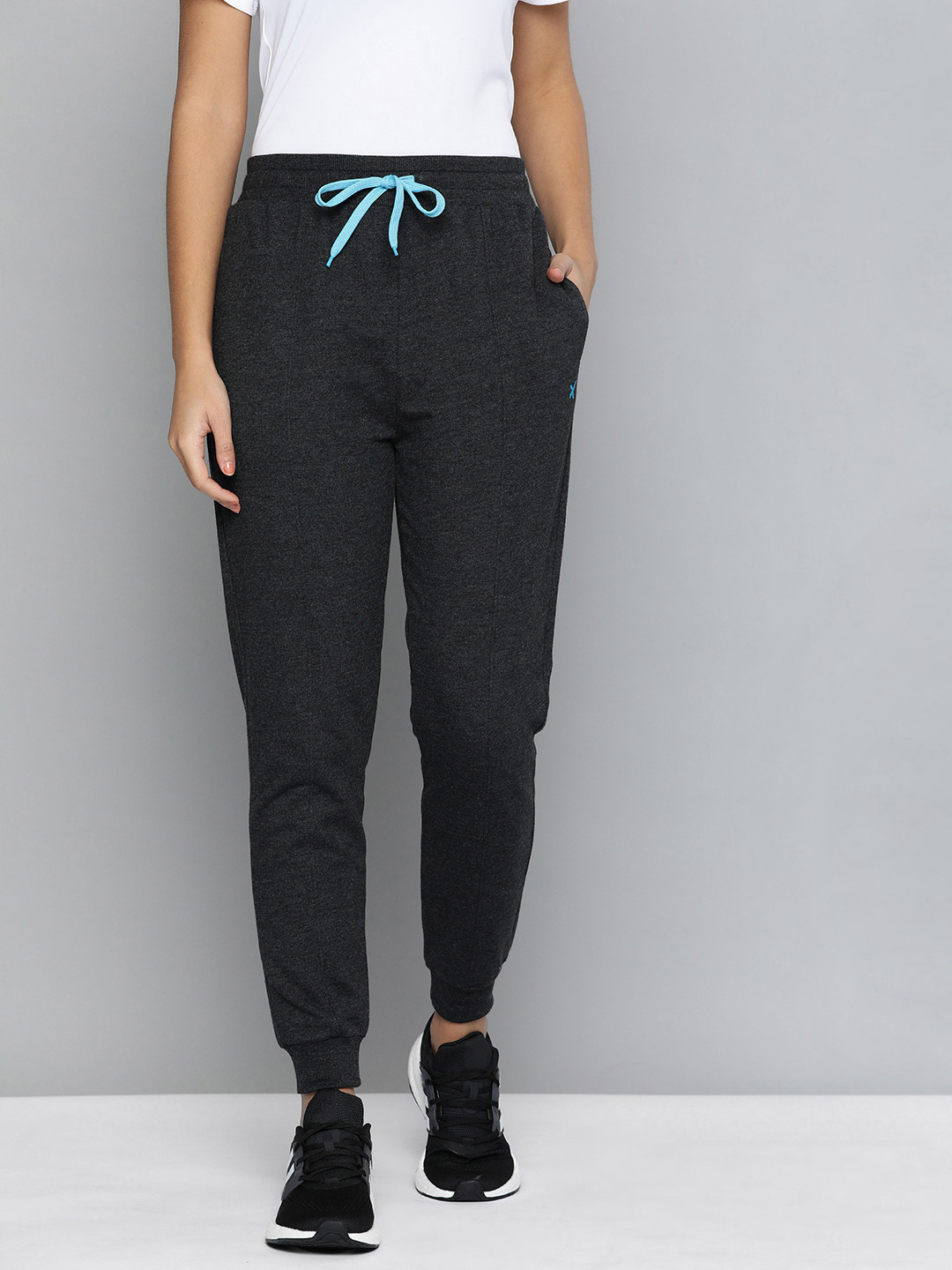 Buy HRX By Hrithik Roshan Women Black Heather Solid Joggers - Track Pants for Women 20485982 ...