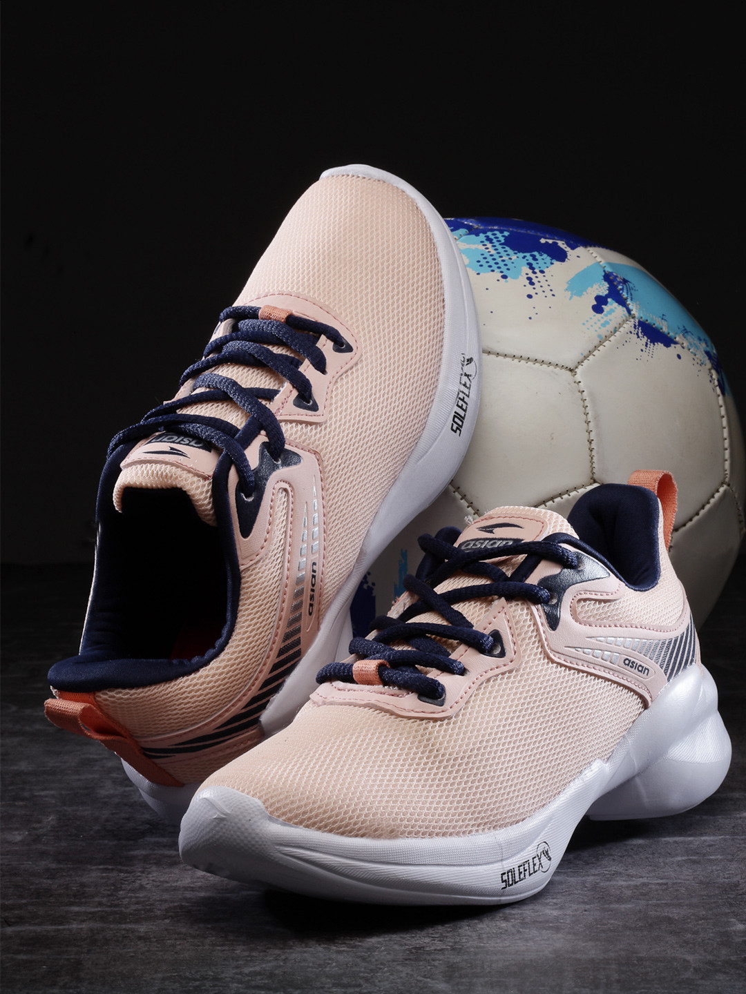 Buy ASIAN Women Peach Coloured Woven Design Sneakers - Casual Shoes for ...