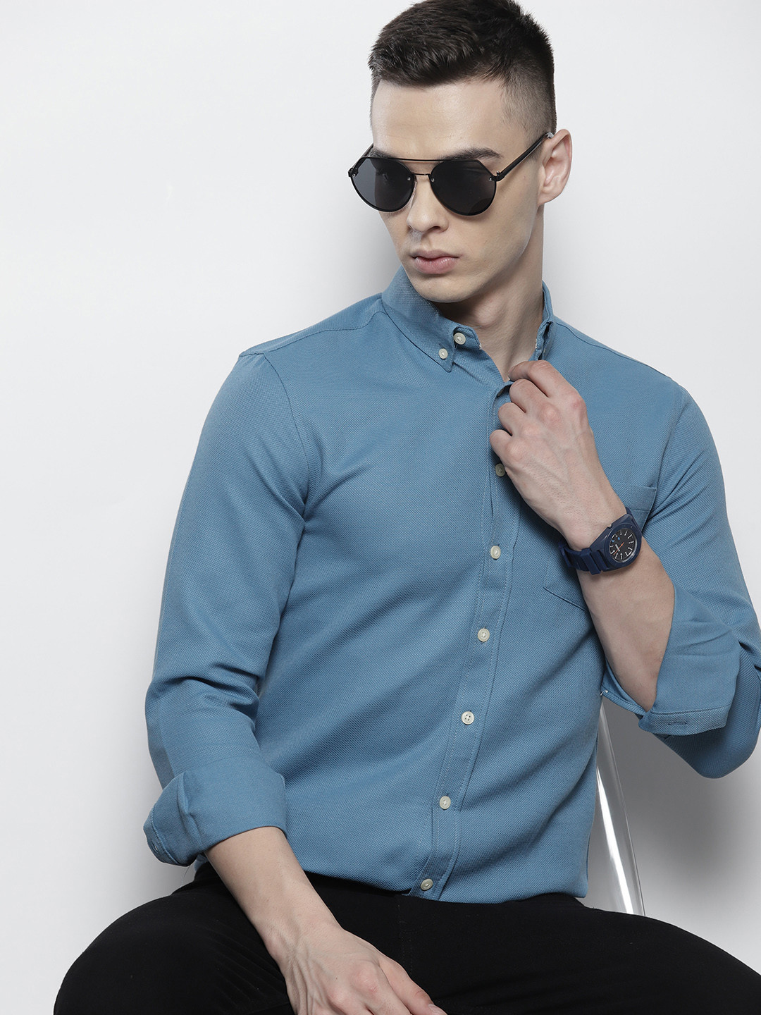 Buy DeFacto Men Slim Fit Casual Shirt - Shirts for Men 20486356 | Myntra