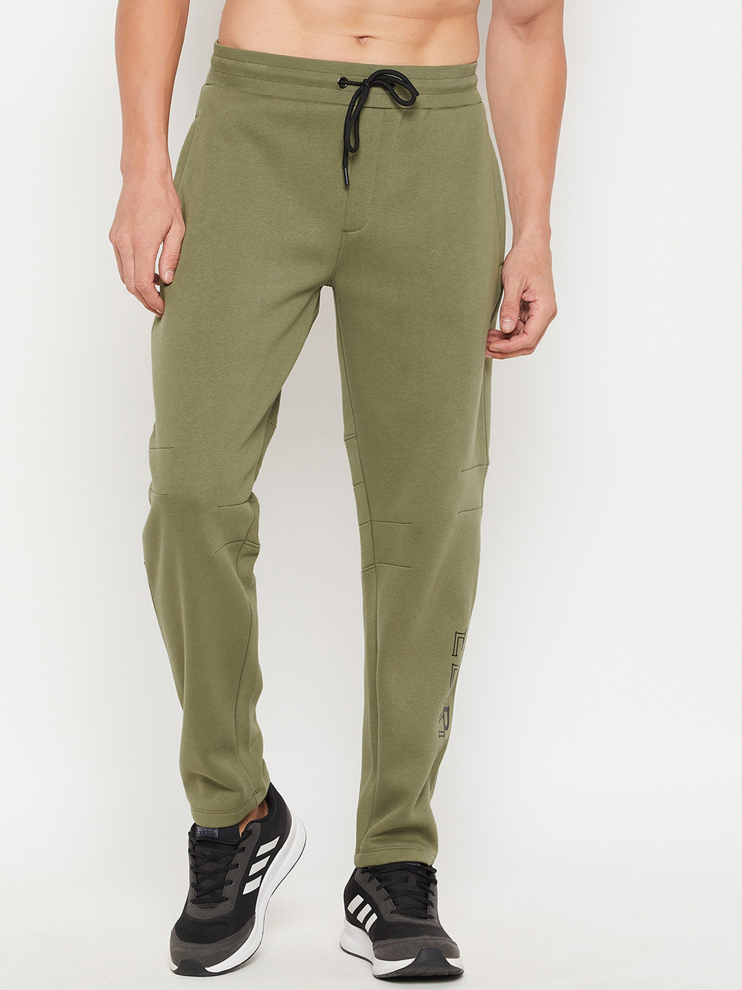 Buy EDRIO Men Olive Green Fleece Straight Fit Track Pant - Track Pants ...