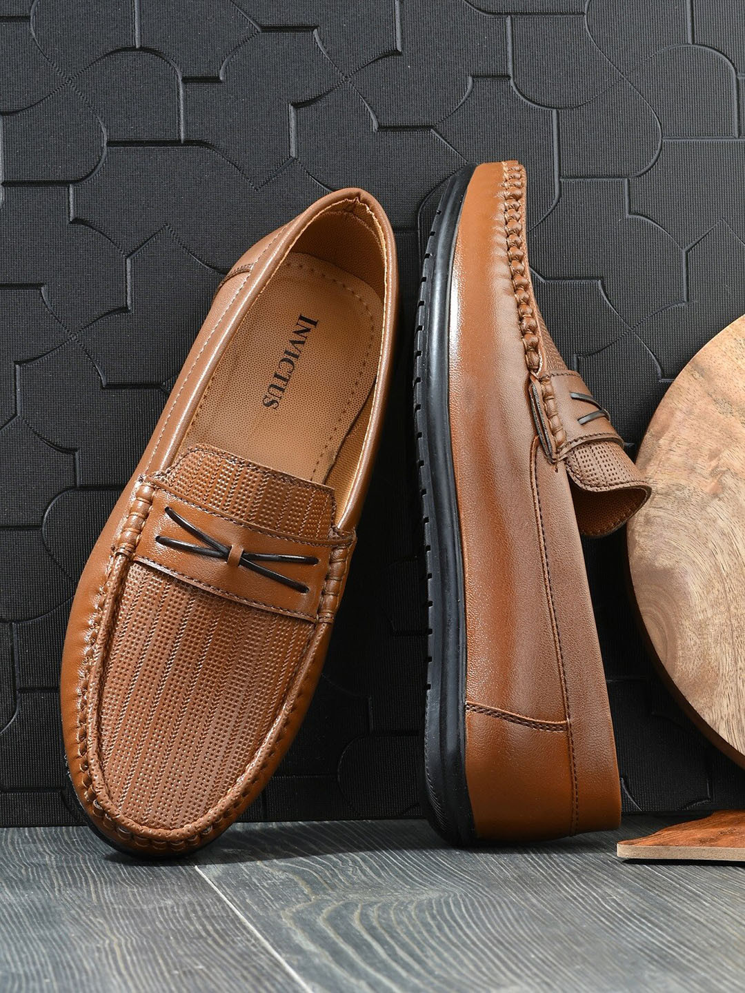 Buy INVICTUS Men Tan Colourblocked Loafers - Casual Shoes for Men ...