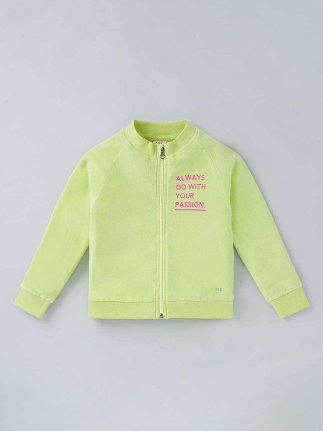 Buy Ed A Mamma Girls Lime Green Floral Crop Denim Jacket With Patchwork ...