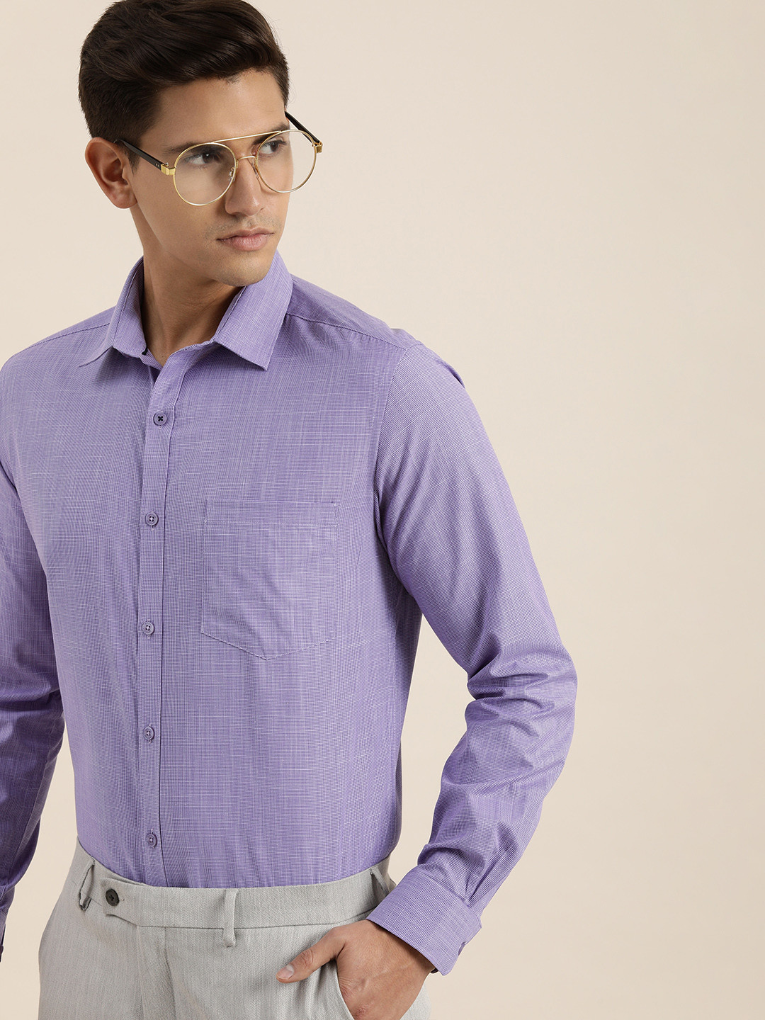 Buy INVICTUS Men Self Design Slim Fit Formal Shirt - Shirts for Men ...