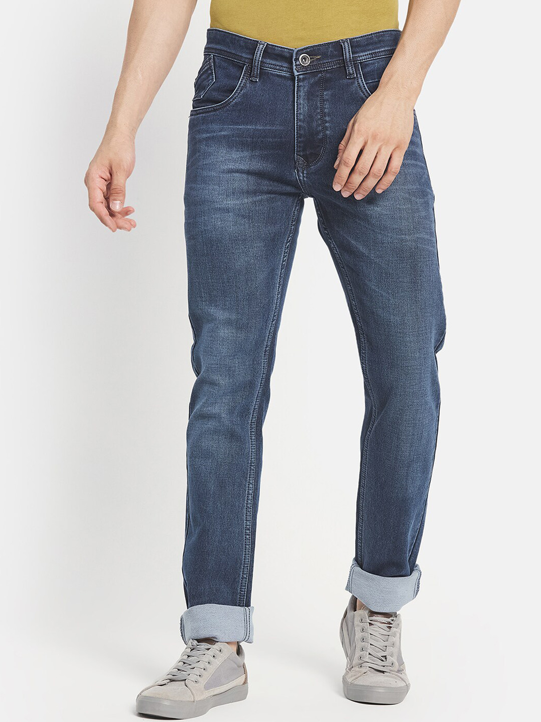 Buy Octave Men Blue Slim Fit Light Fade Solid Jeans - Jeans for Men ...