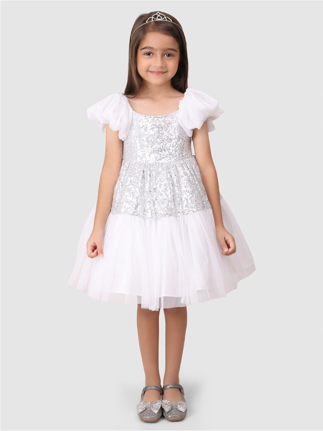 Buy Jelly Jones White Net Dress - Dresses for Girls 20498068 | Myntra