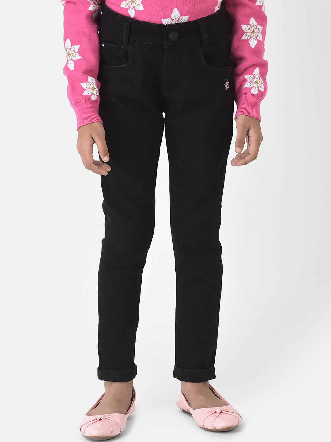 Buy Crimsoune Club Girls Black Urban Slim Fit Jeans - Jeans for Girls ...