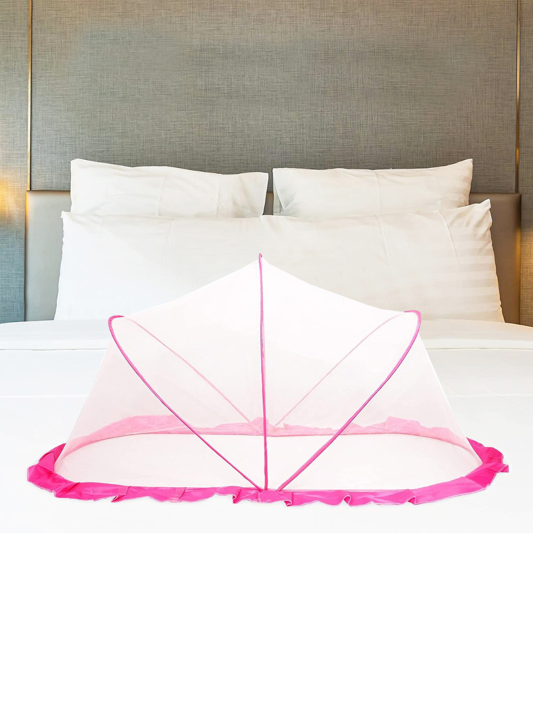 Buy Classic Mosquito Net Kids Pink & White Solid Mosquito Net ...
