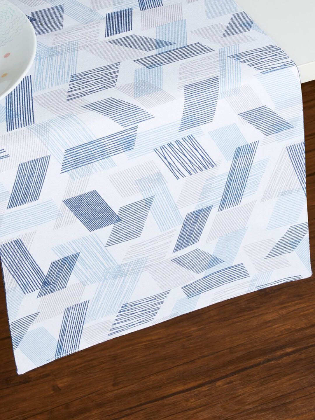 Buy Home Centre Blue Printed Durable Pure Cotton Table Runner - Runners ...