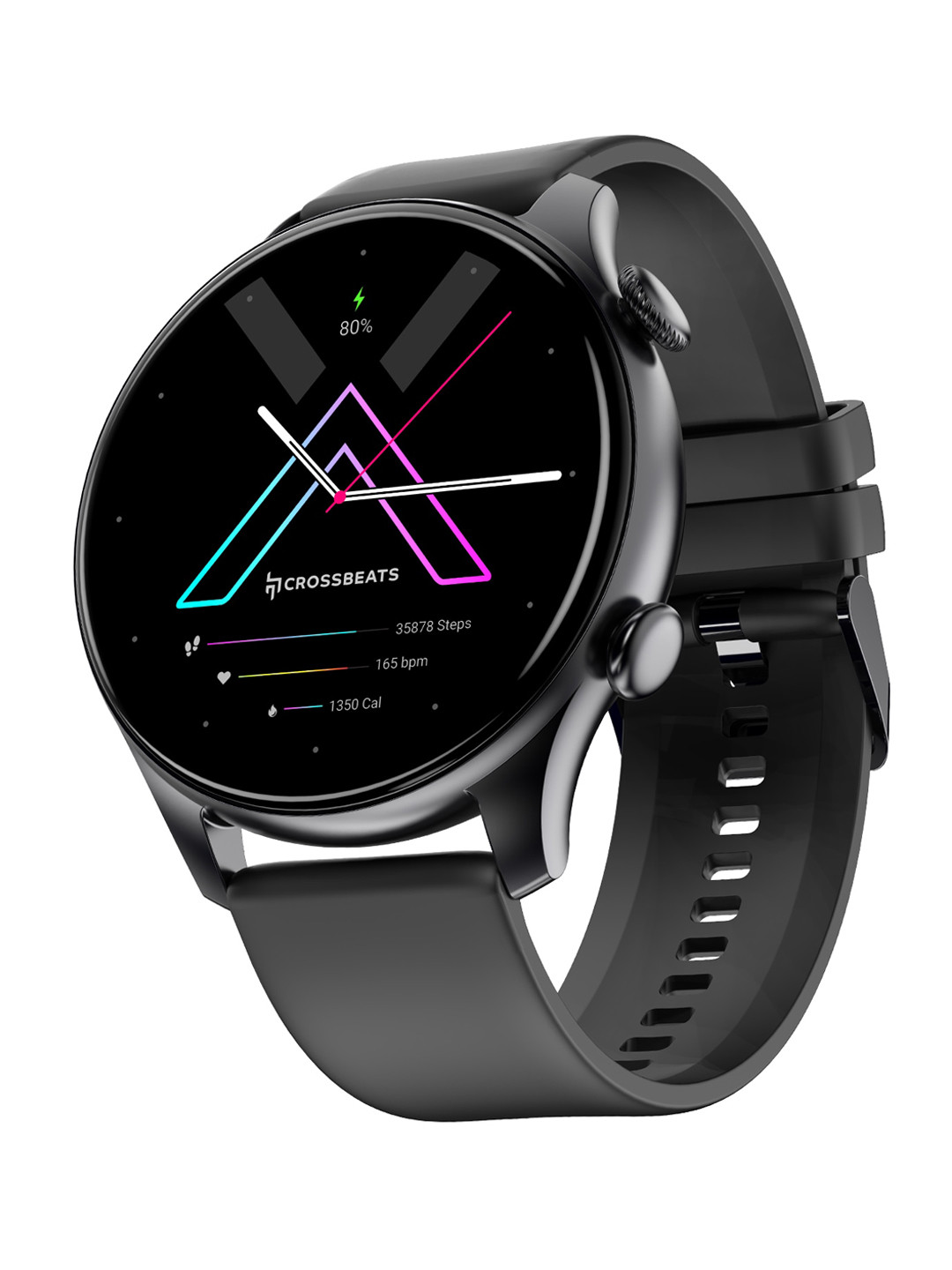 Buy CrossBeats Black 1.4" AMOLED Display BT Calling 60 Sports Mode ...