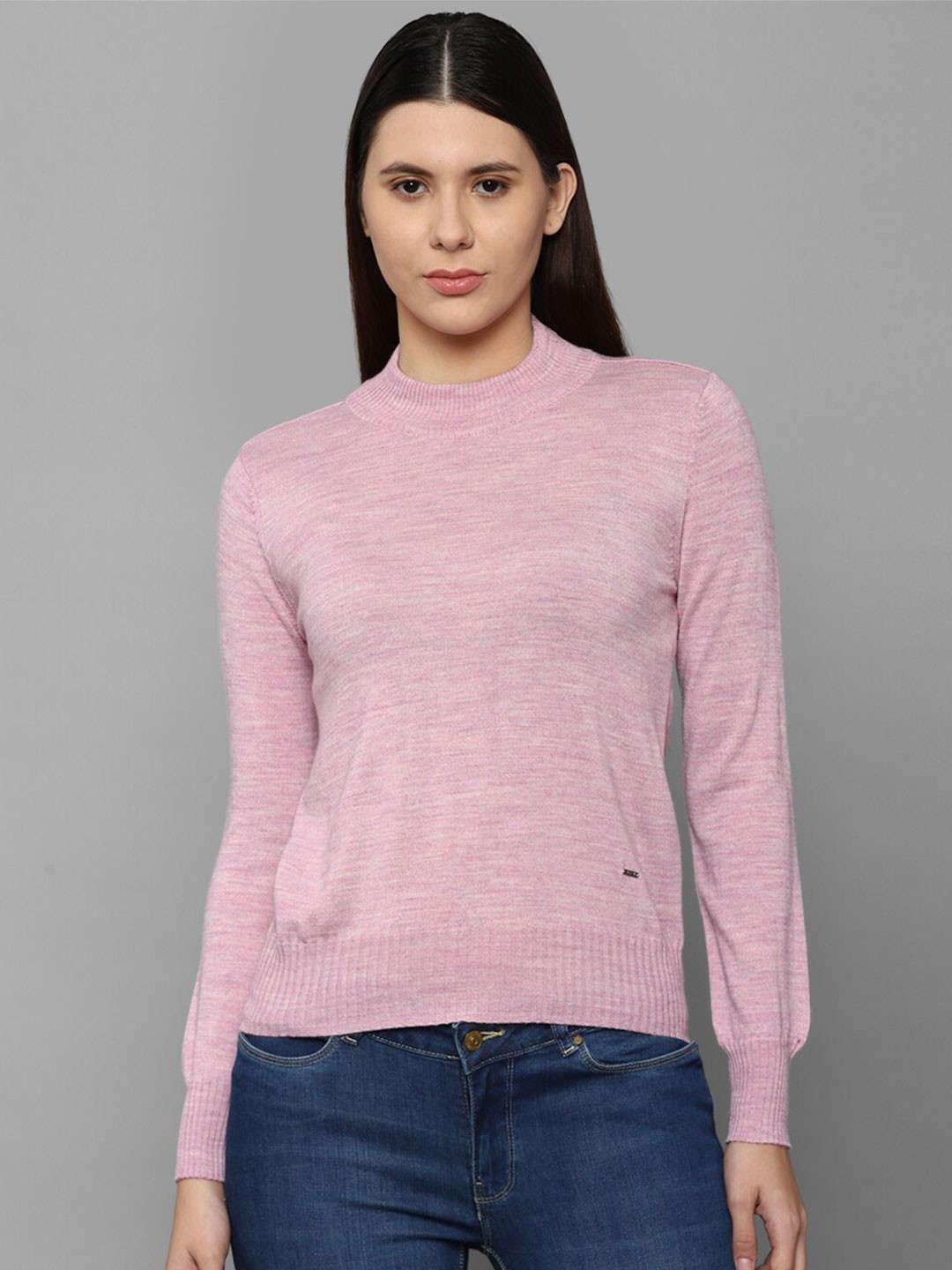 Buy Allen Solly Woman Women Pink And White Pure Cotton Pullover