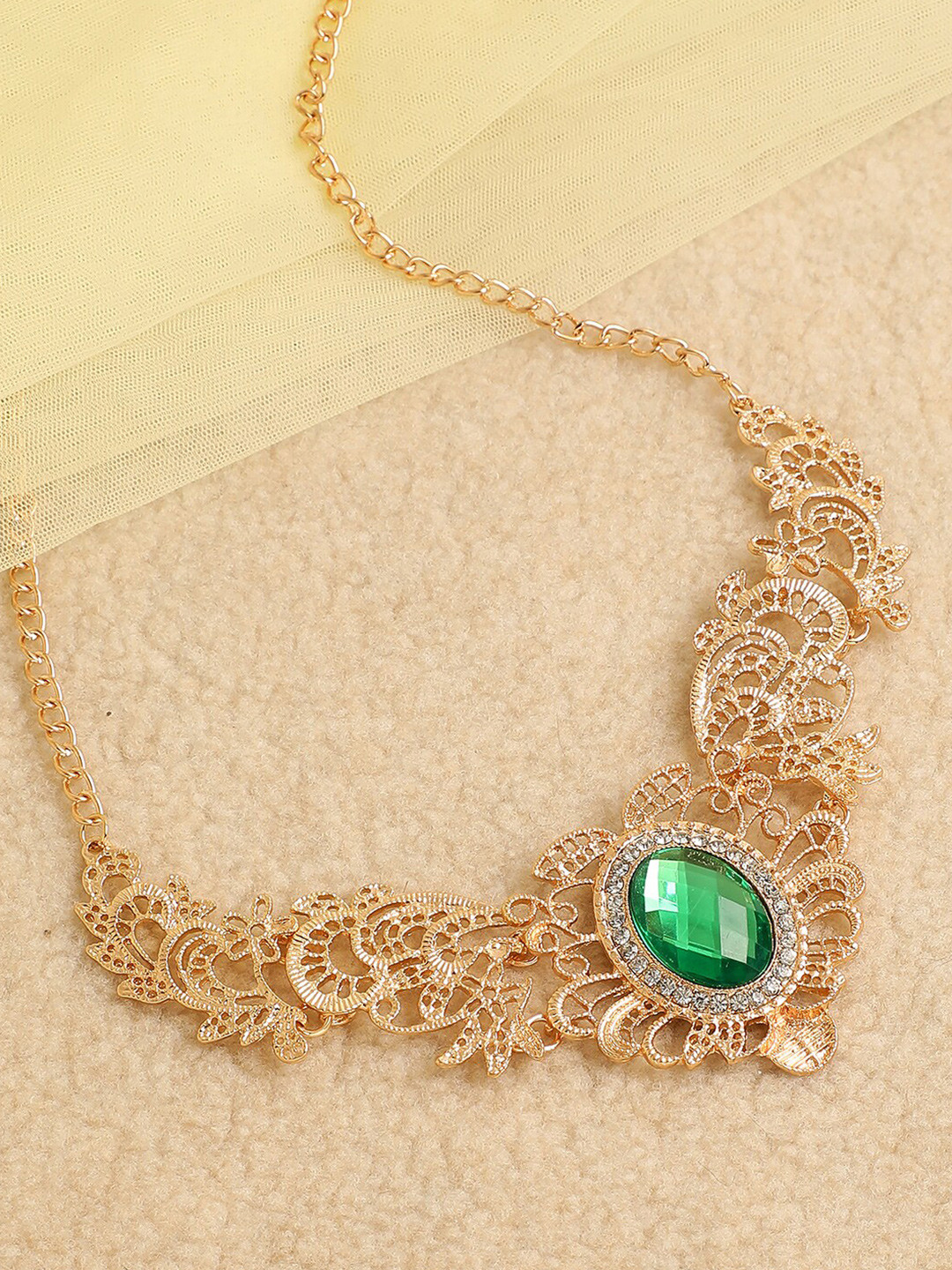 Buy SOHI Green & Gold Plated Necklace - Necklace And Chains for Women ...