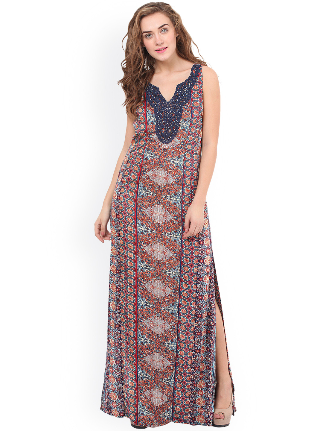 Buy TRENDY DIVVA Women Multicoloured Printed Maxi Dress - Dresses for ...