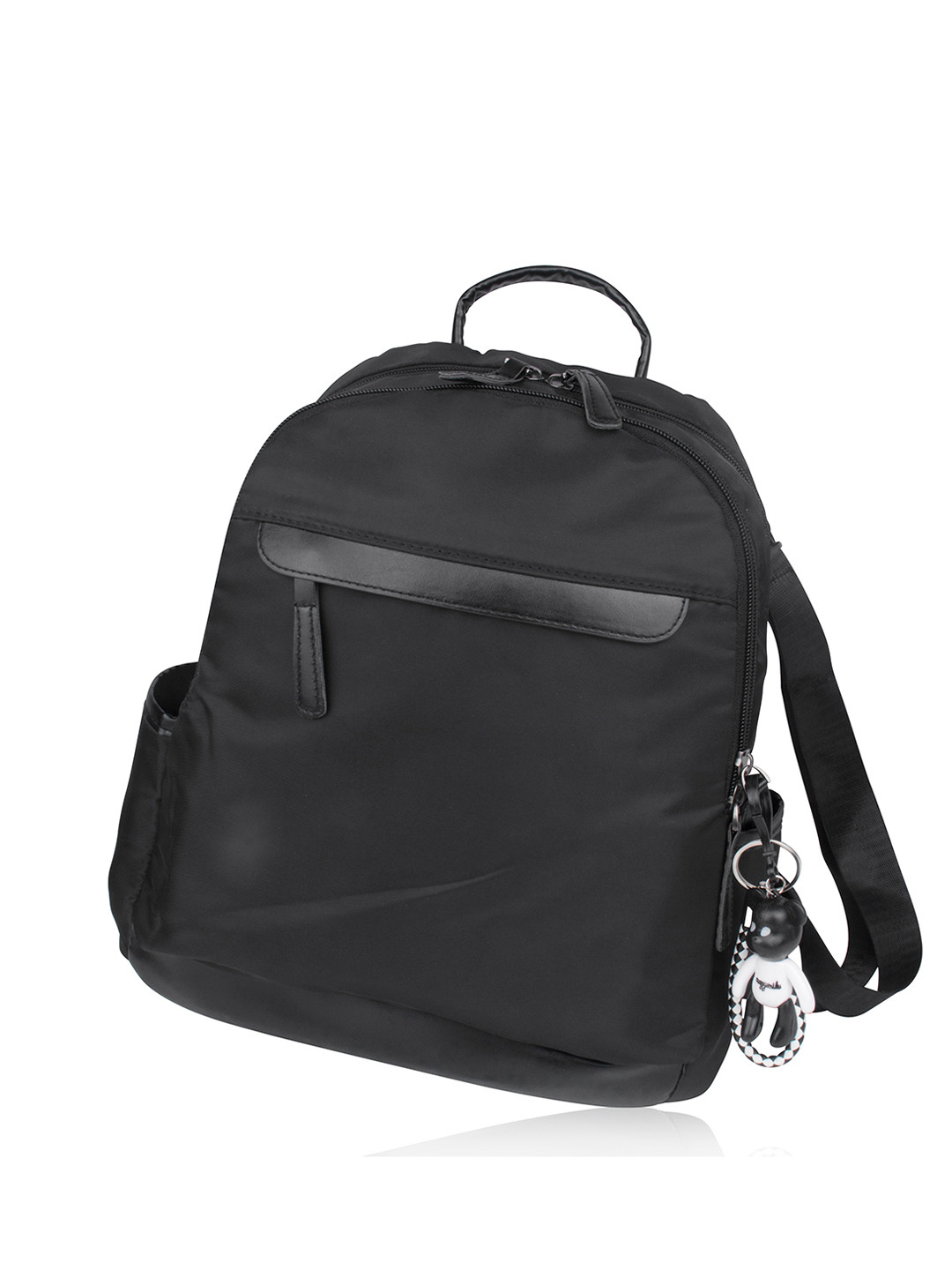 Buy Angeline Women Black Textured Polyester Backpack - Backpacks for ...