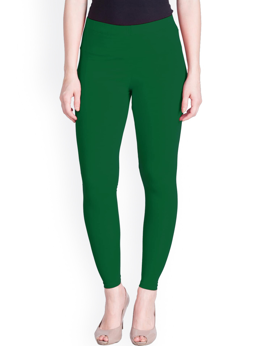 Buy LYRA Women Green Solid Ankle Length Leggings - Leggings for Women ...