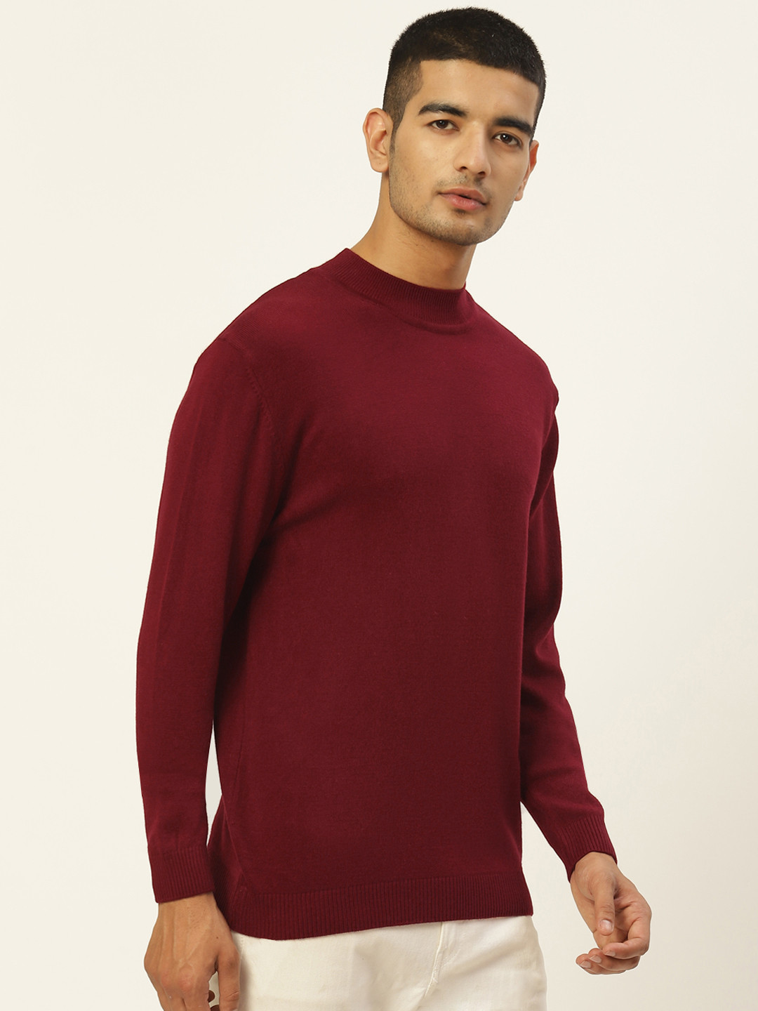Buy RVK Men Maroon Solid Pullover - Sweaters for Men 20519892 | Myntra