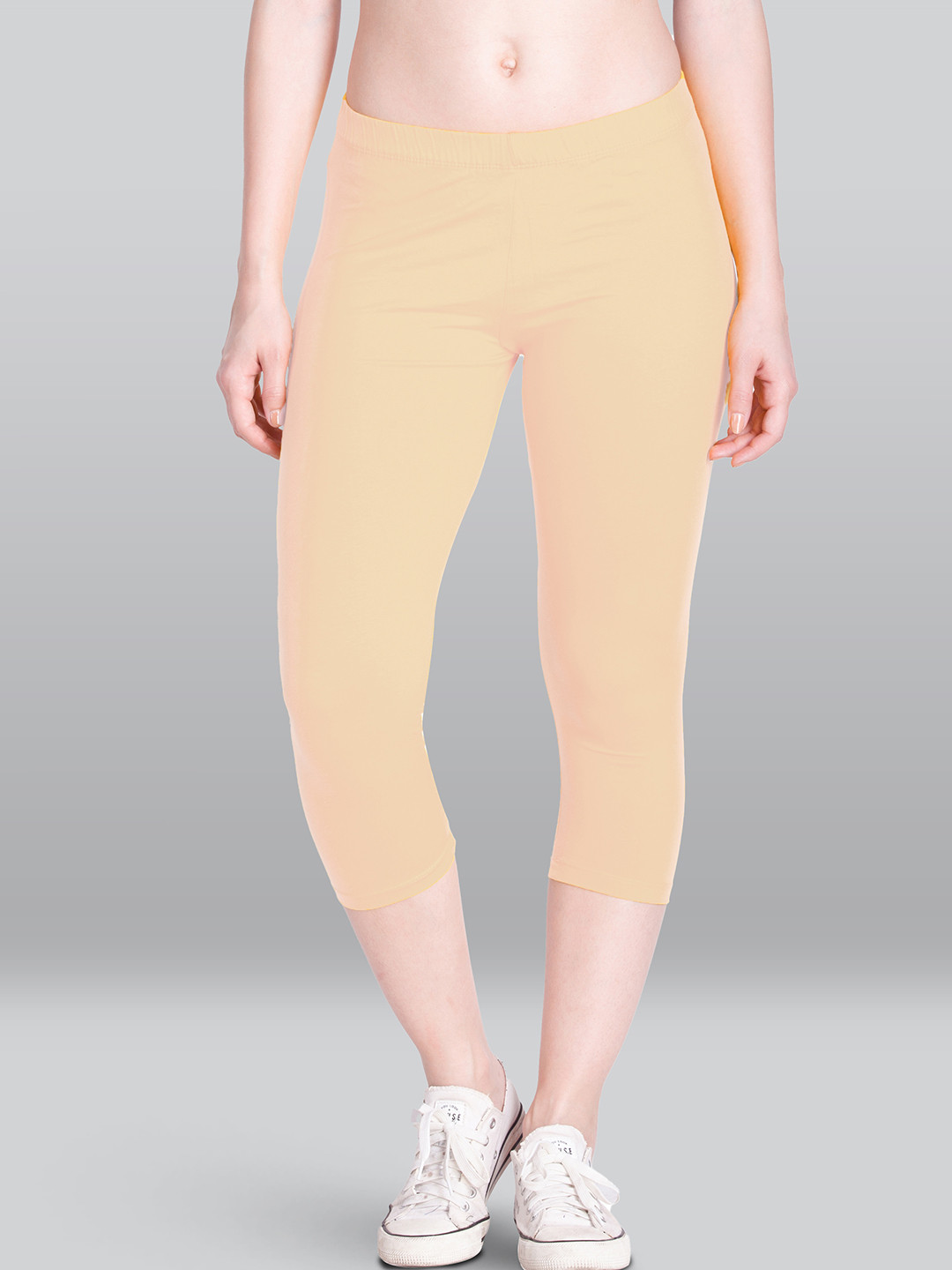 Buy LYRA Women Beige Solid Pure Cotton Capris - Capris for Women ...