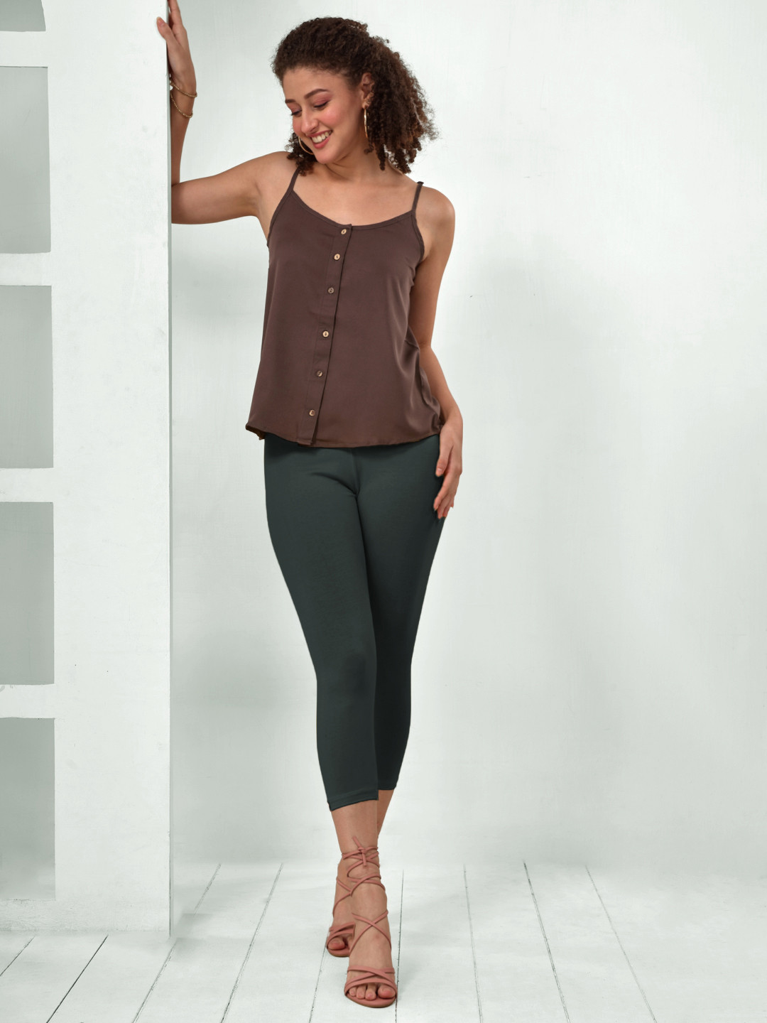 Buy LYRA Women Grey Solid Pure Cotton Capris - Capris for Women ...