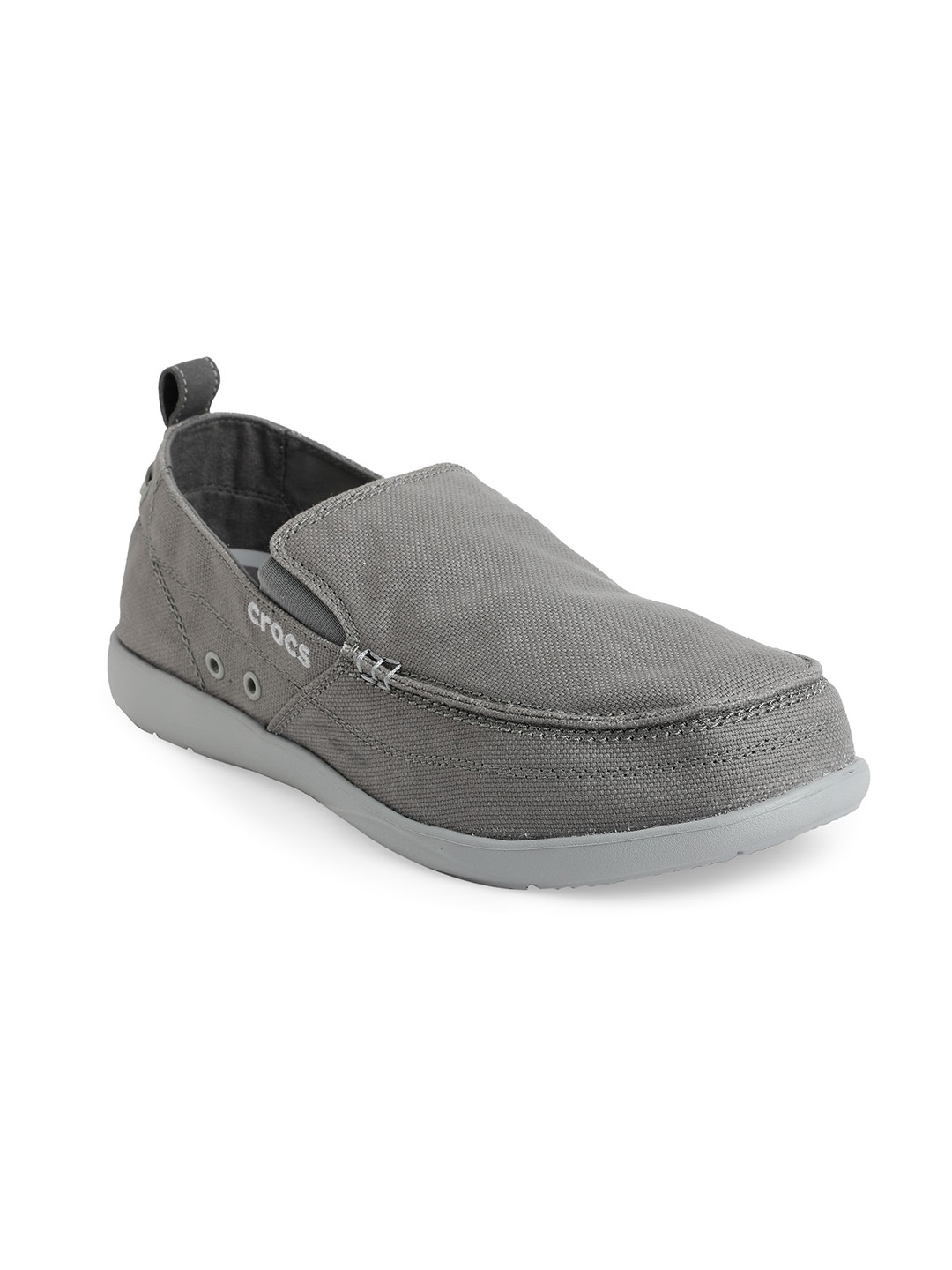 Buy Crocs Men Grey Woven Design Croslite Loafers - Casual Shoes for Men ...