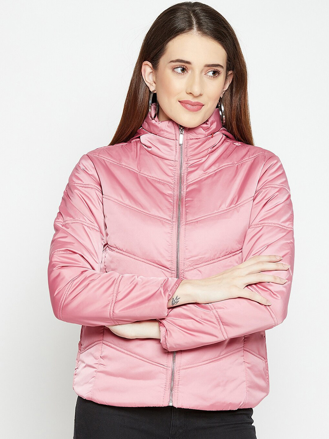 Buy Octave Women Pink Puffer Jacket - Jackets for Women 20527622 | Myntra