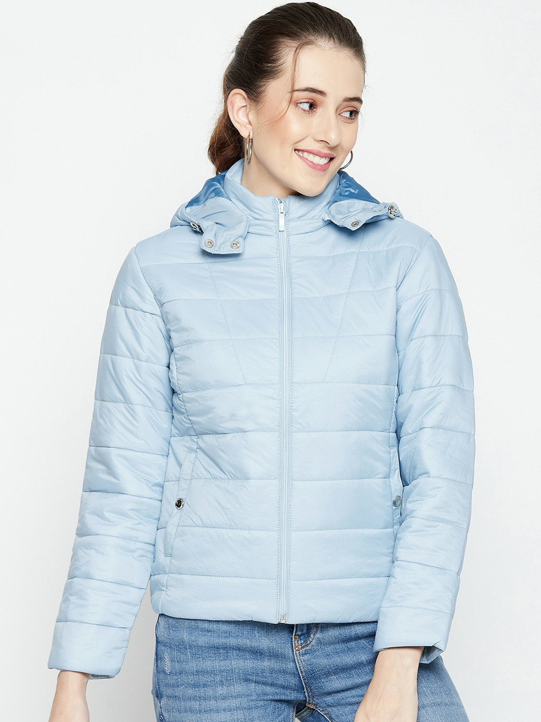 Buy Octave Women Blue Padded Jacket - Jackets for Women 20527626 | Myntra
