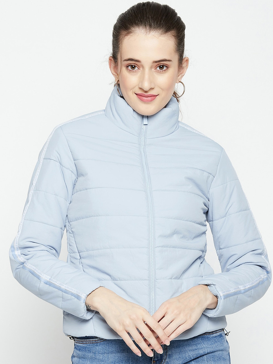 Buy Octave Women Blue Padded Jacket - Jackets for Women 20527636 | Myntra