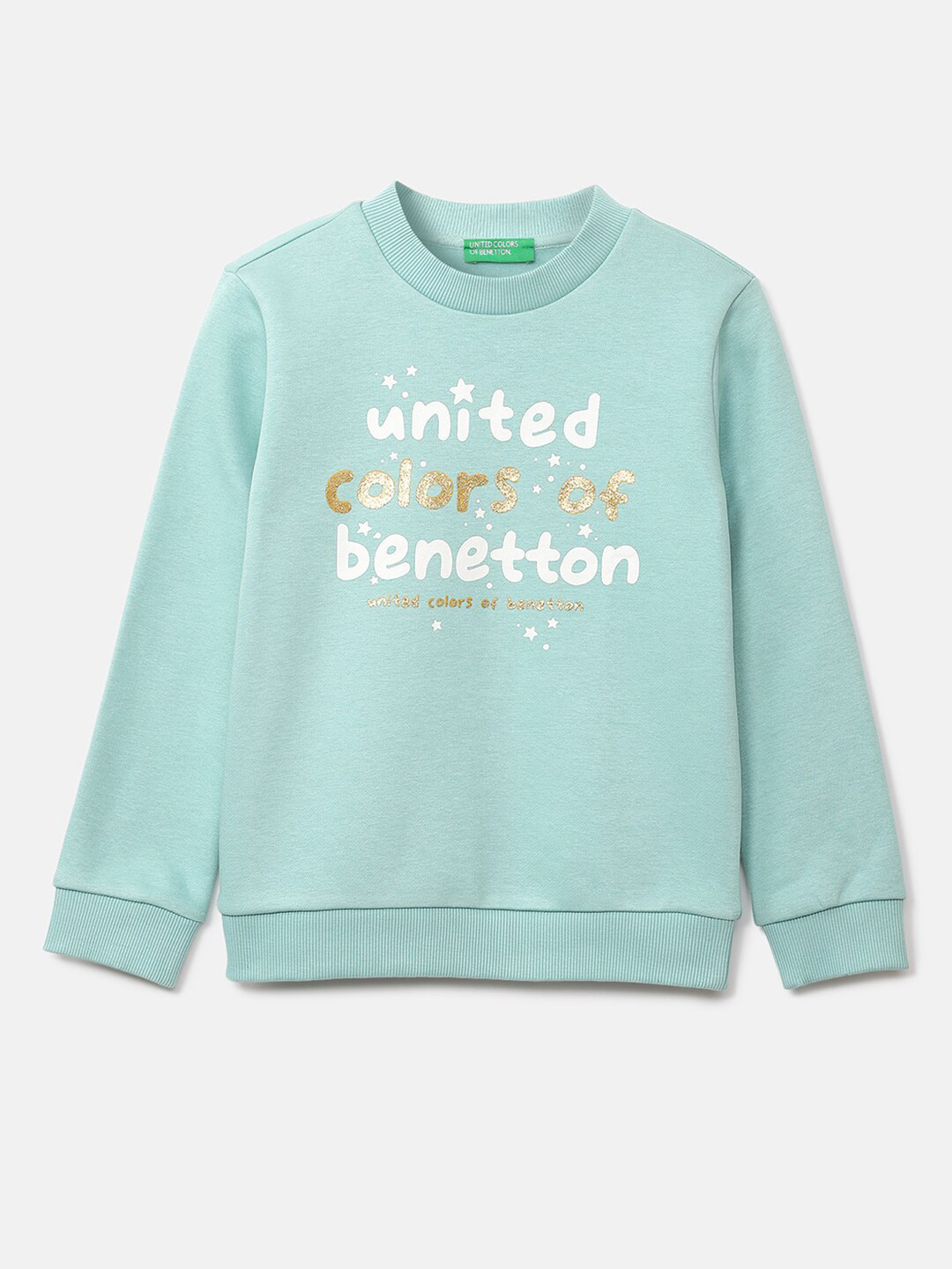 Buy United Colors Of Benetton Girls Light Blue Printed Cotton ...