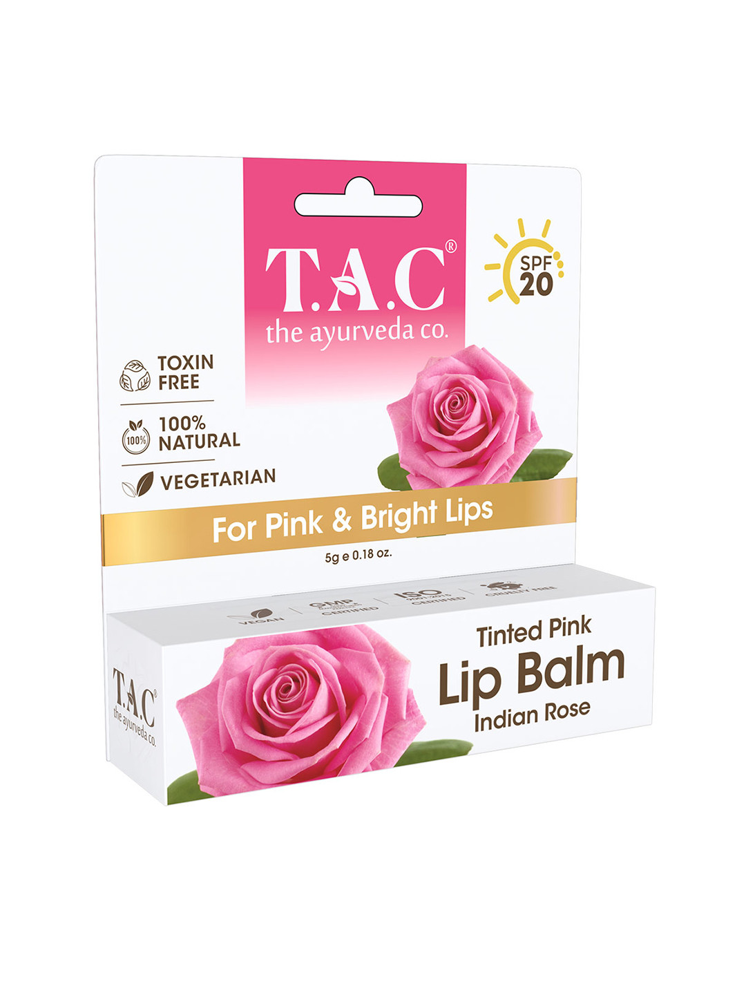 Buy TAC The Ayurveda Co. Indian Rose Lip Balm 5g Tinted Pink - Lip Balm ...