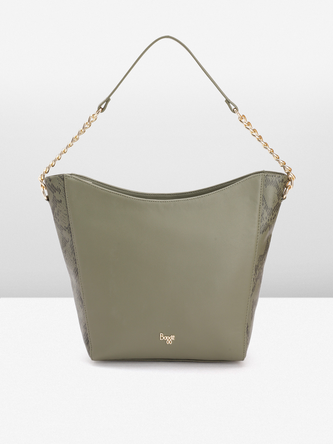 Buy Baggit Structured Shoulder Bag With Side Animal Print Detail ...