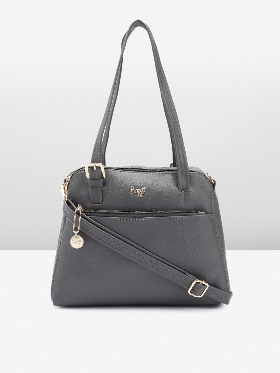 Buy Baggit Solid PU Structured Handheld Bag With Brand Logo Tasselled ...