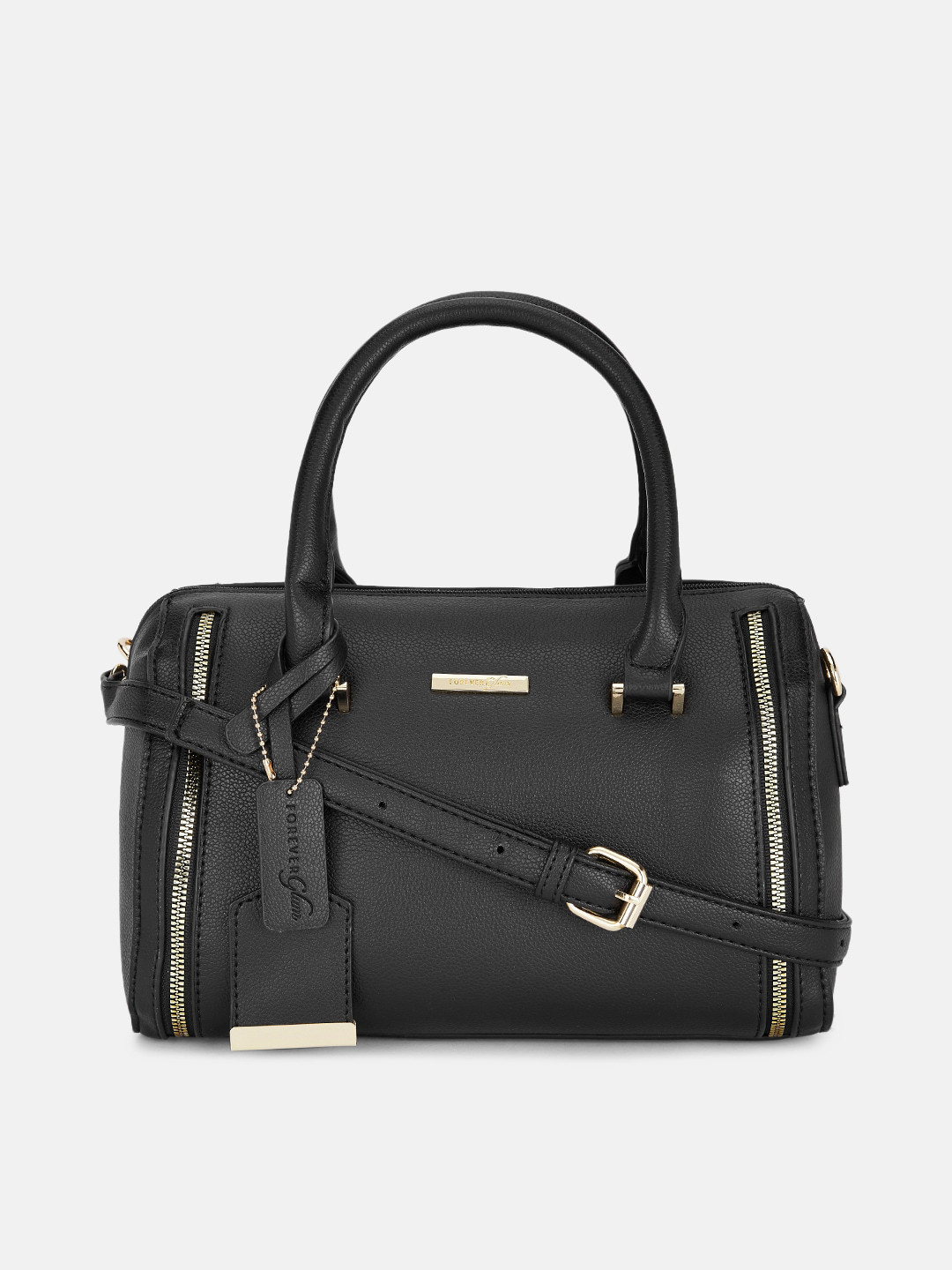 Buy Forever Glam By Pantaloons Black Structured Handheld Bag With ...