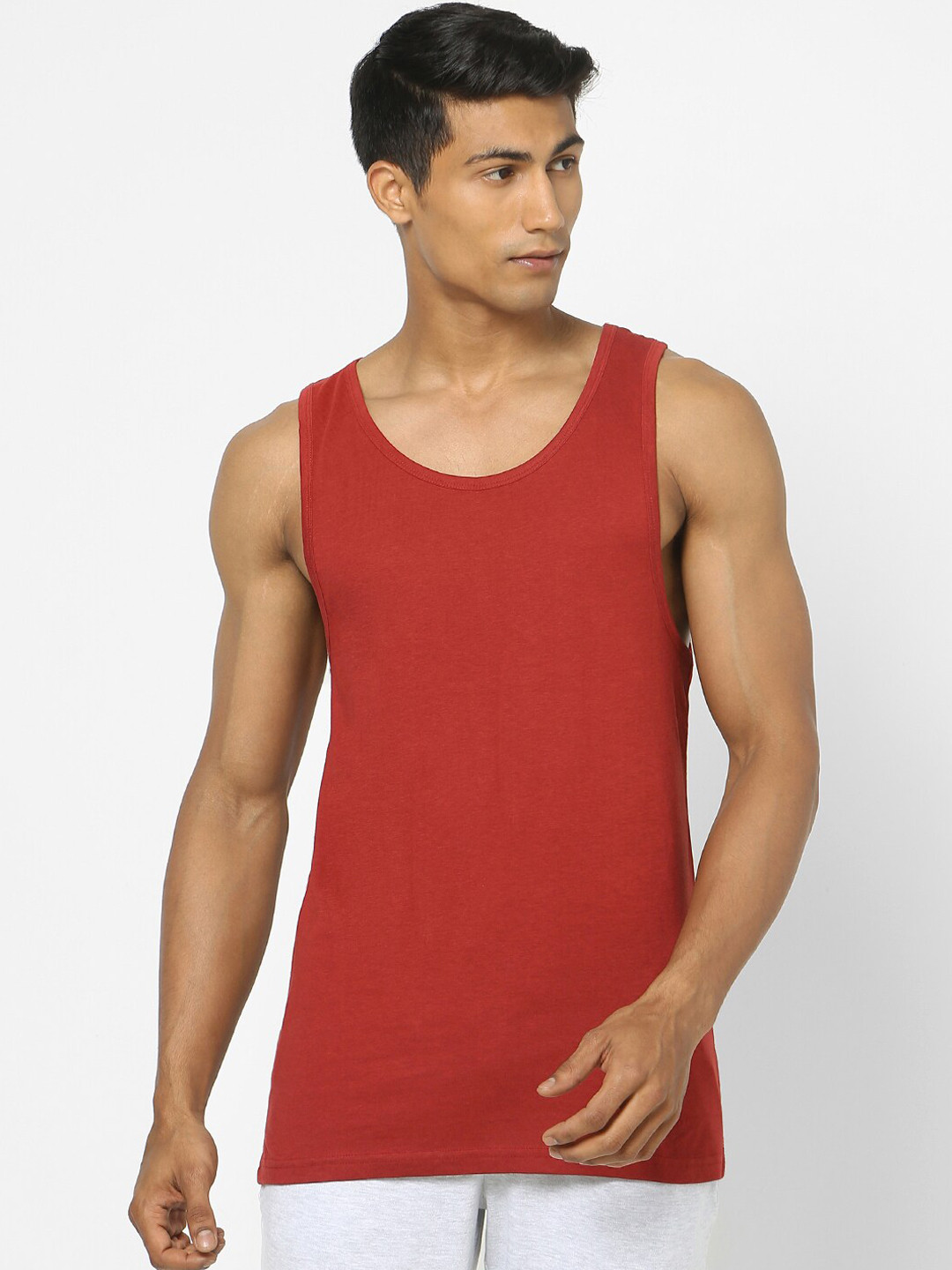 Buy Ajile By Pantaloons Men Red Solid Innerwear Vests - Innerwear Vests ...