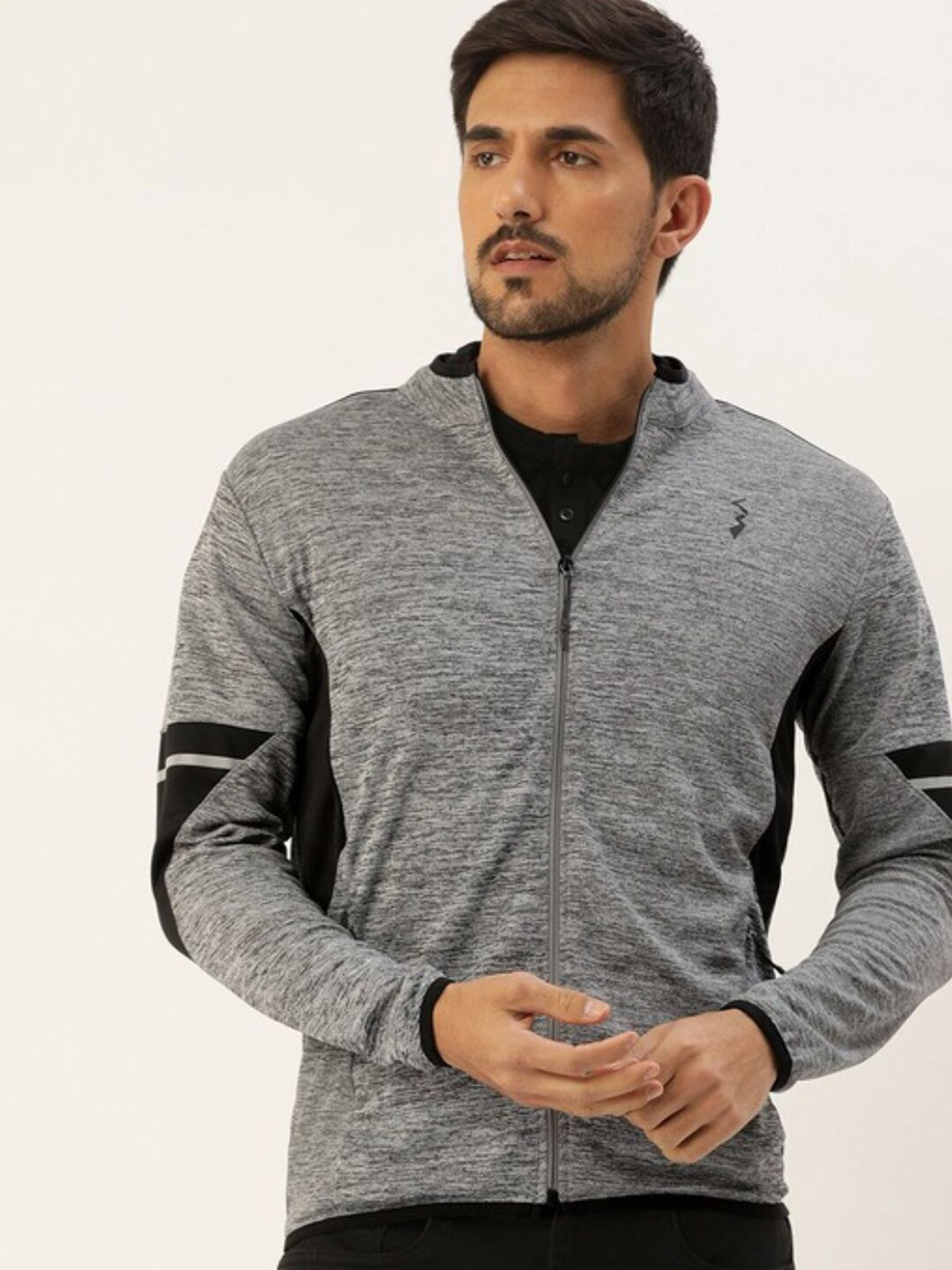 Buy Campus Sutra Men Grey Solid Windcheater Parka Jacket - Jackets for ...