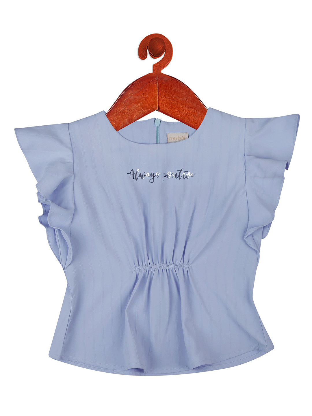 Buy Tiny Girl Girls Blue Flutter Sleeves Top - Tops for Girls 20547844 ...