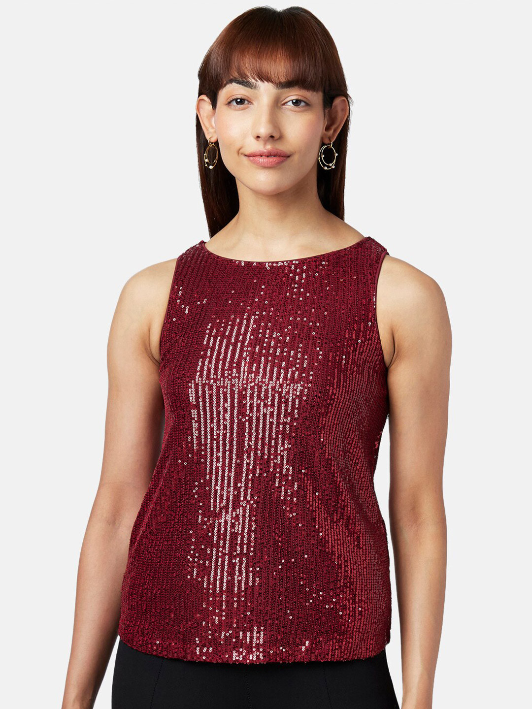 Buy Annabelle By Pantaloons Women Red Embellished Top - Tops for Women ...