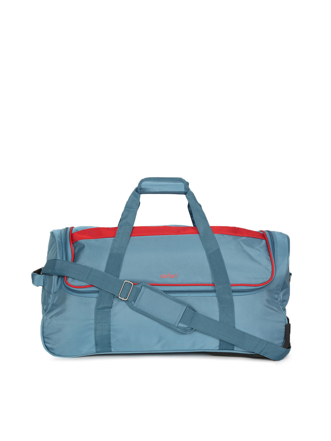 Buy Safari Unisex Teal Blue Grid RDFL 65 Trolley Duffel Bag - Duffel ...